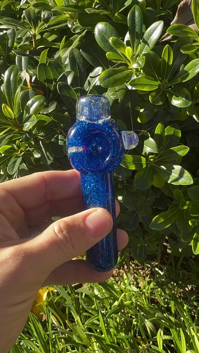 Blue Glitter Glycerin Glass Ha... | Shop Spoons on GlassPass